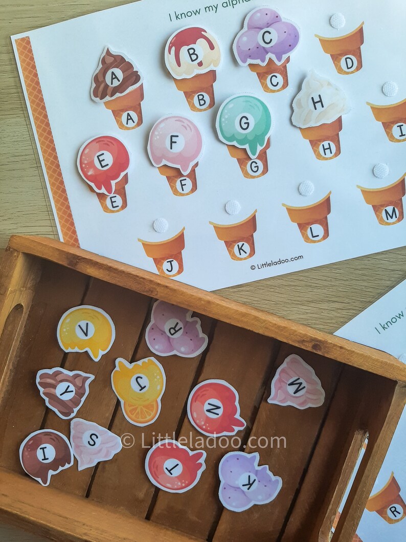 Ice-cream Alphabet Matching Printable Preschool Busy Book - Etsy