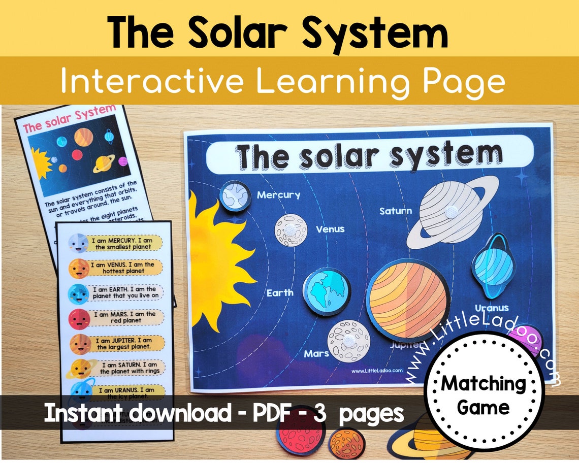 Solar System Printable Planets Printable Match the Planets - Etsy