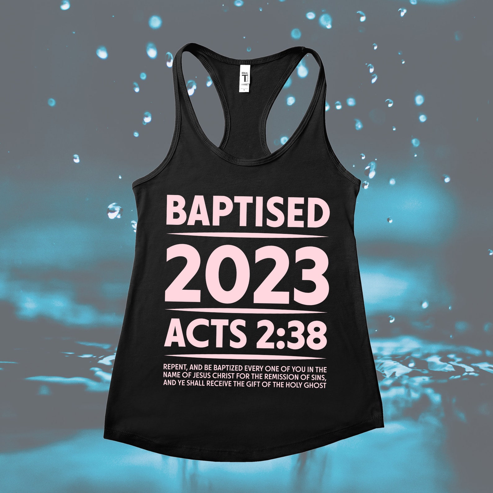 Baptism Gift, Baptism Shirt, Women's Baptism Workout Shirt, Tank Top ...