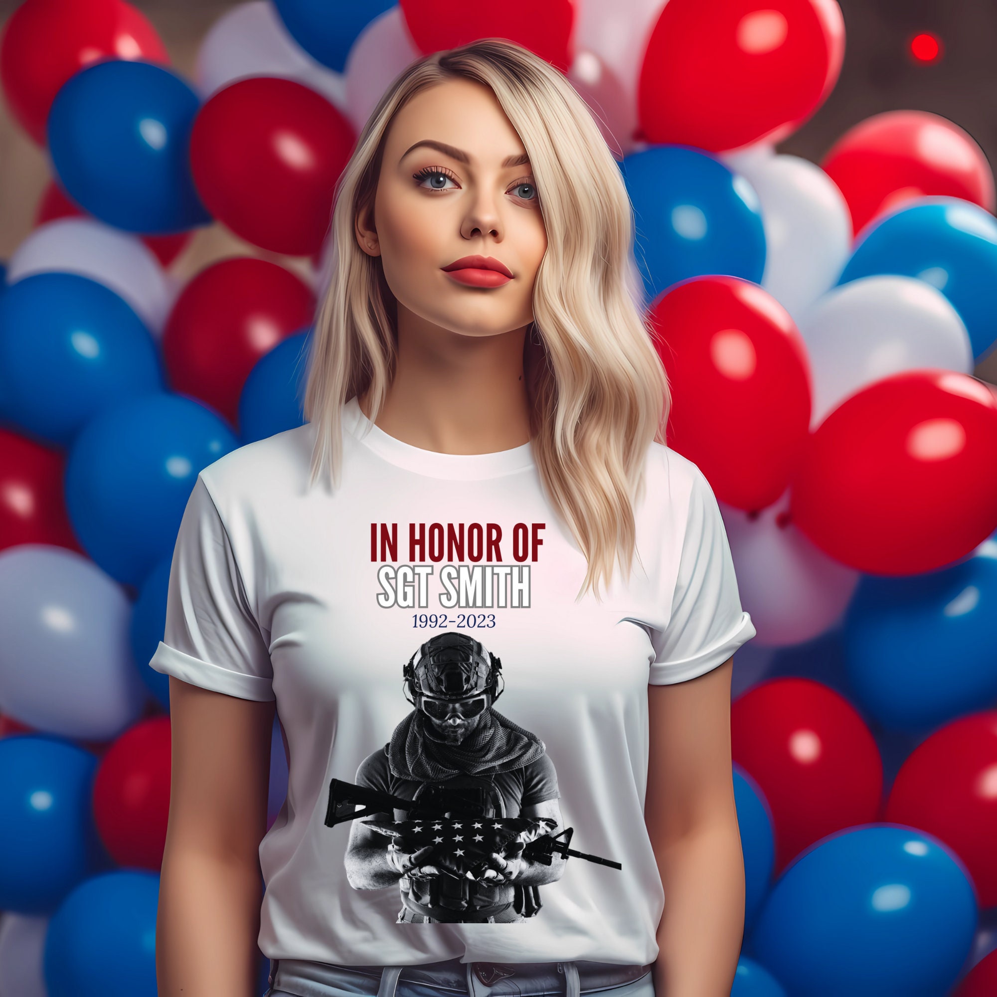 Personalized American Military Fallen Soldier Memorial Shirt Etsy
