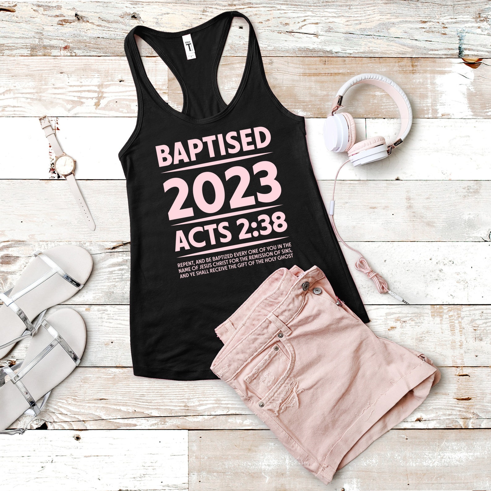 Baptism Gift, Baptism Shirt, Women's Baptism Workout Shirt, Tank Top ...
