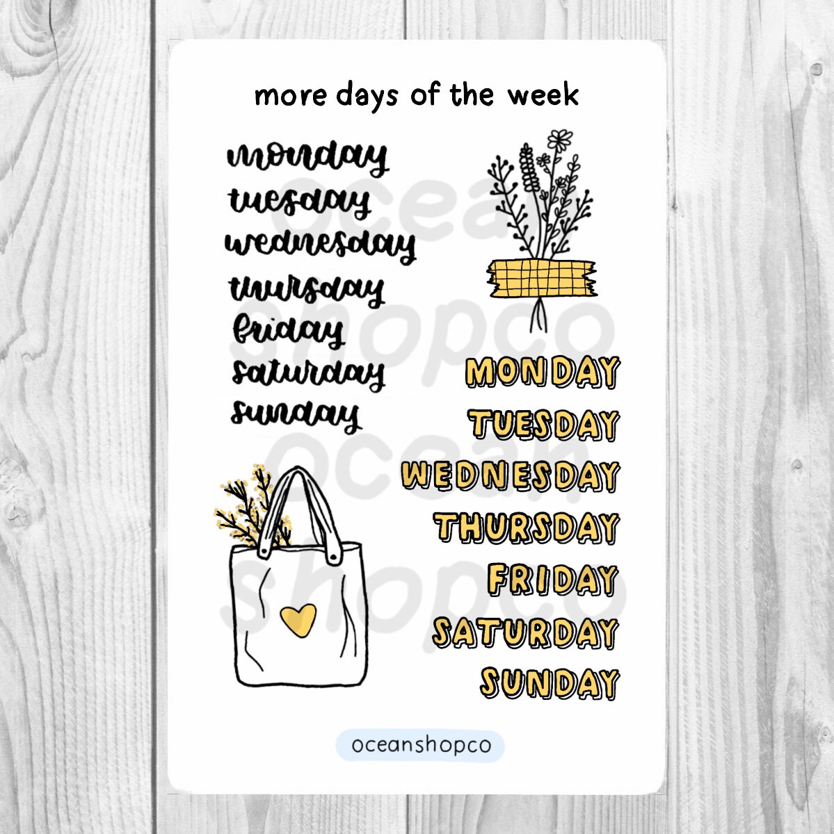 5 Yellow Combo Printable Sticker Sheets Package / Bullet | Etsy