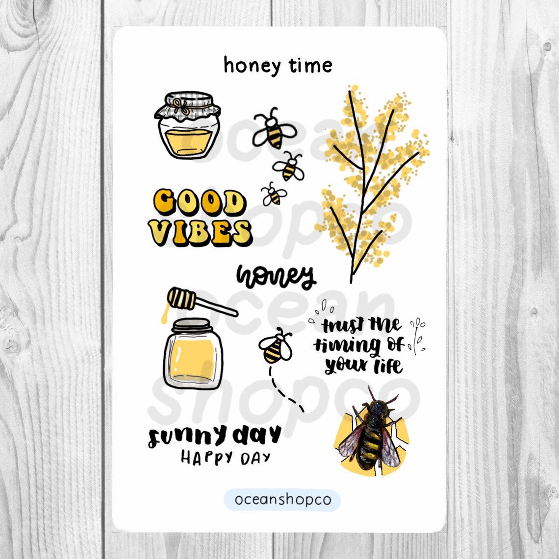 5 Yellow Combo Printable Sticker Sheets Package / Bullet - Etsy