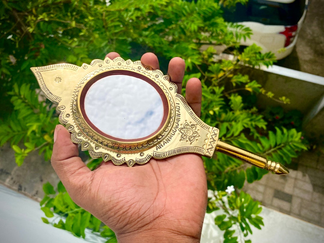 Original Aranmula Kannadi Regal & Distinct Hand Crafted Brass Metal Mirror From Kerala, India ...