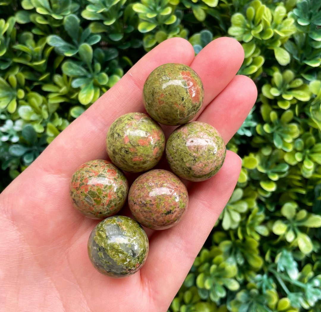 One Mini Unakite Sphere, Unakite, Mini Crystal Sphere - Etsy