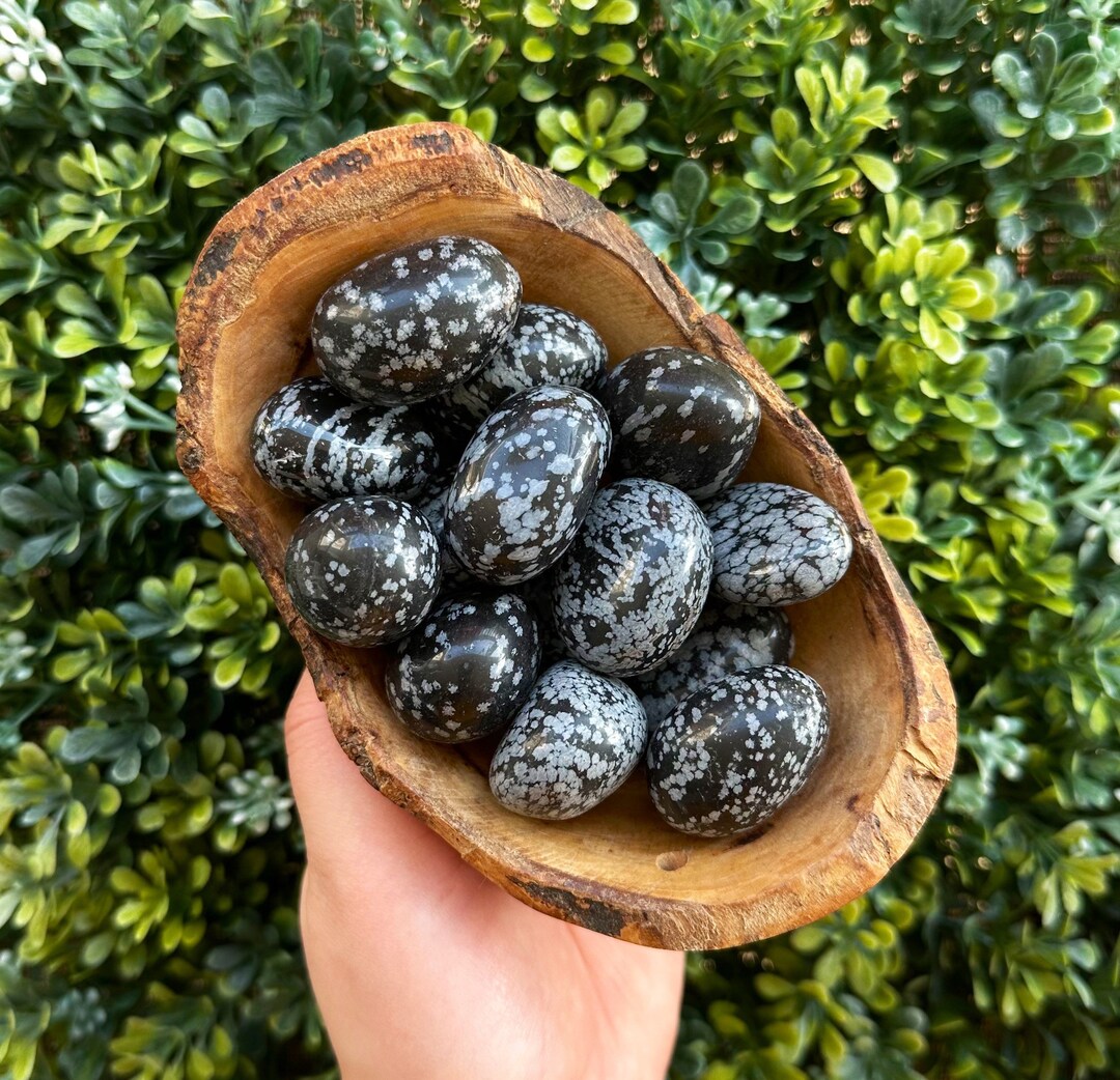 One Large Snowflake Obsidian Tumble, Snowflake Obsidian, Tumbled Stone ...