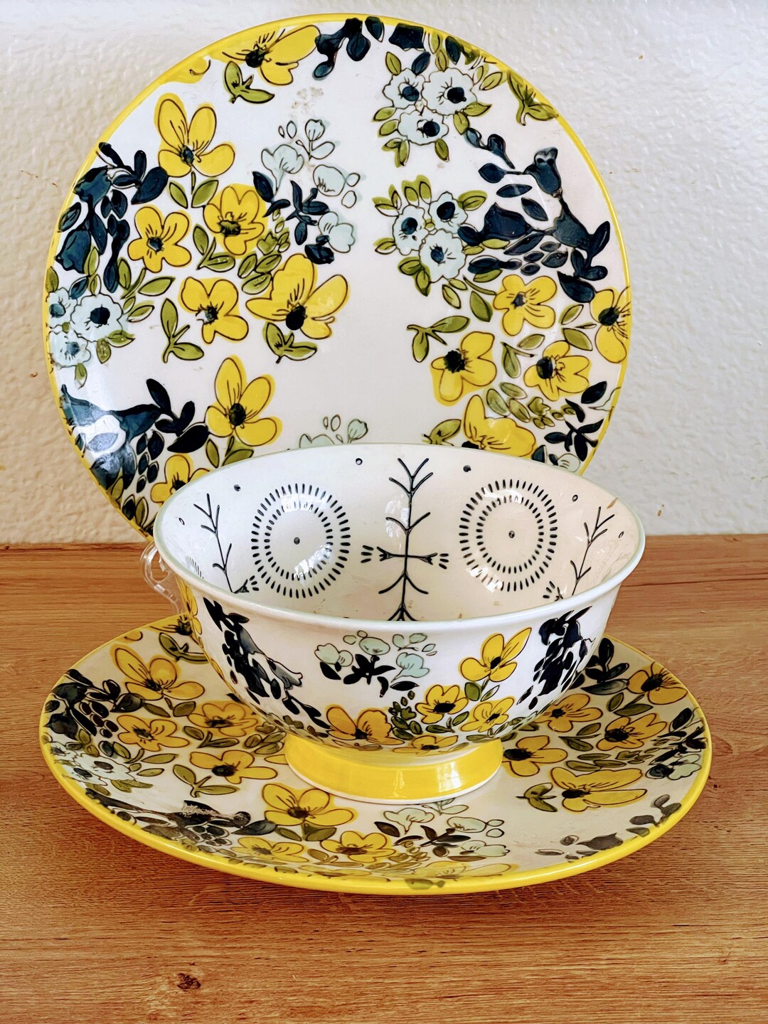 Vintage Threshold Stoneware Set of 3 That Includes 2 Salad Plates and 1 ...