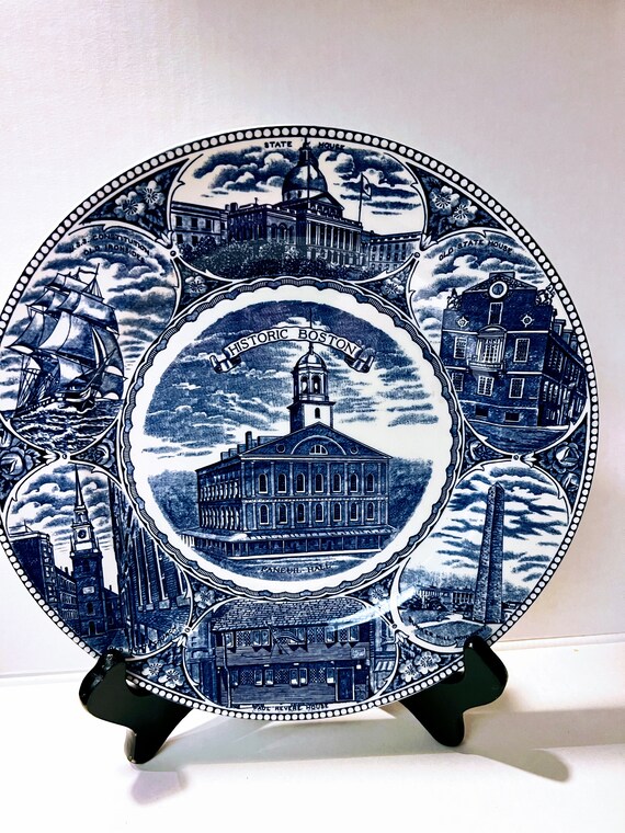 Adams Jonroth Vintage Blue and White the Boston Plate | Etsy