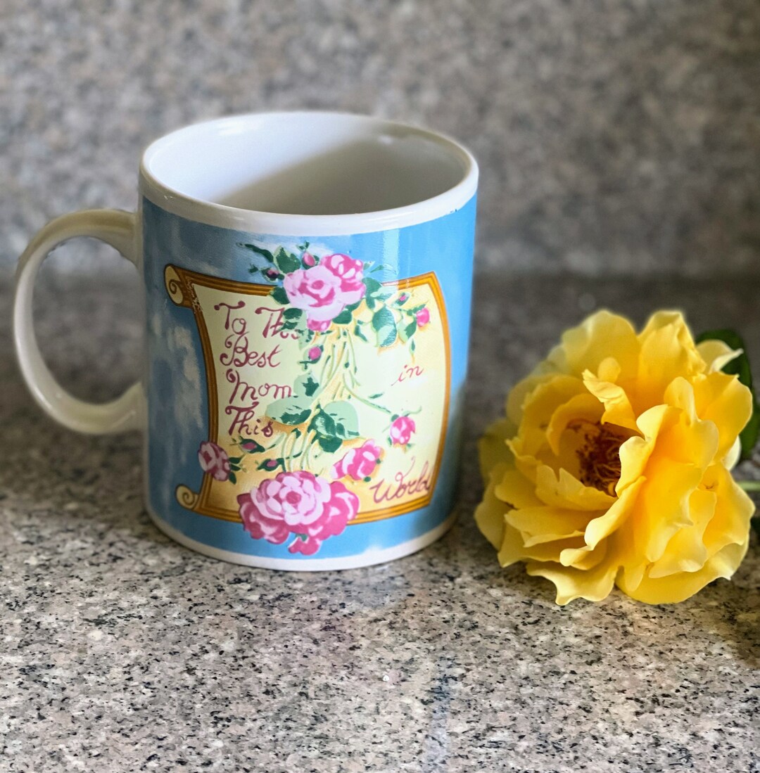 Ruby Inc. Vintage Jumbo Hand Painted Mother’s Day Mug Sky Blue With ...