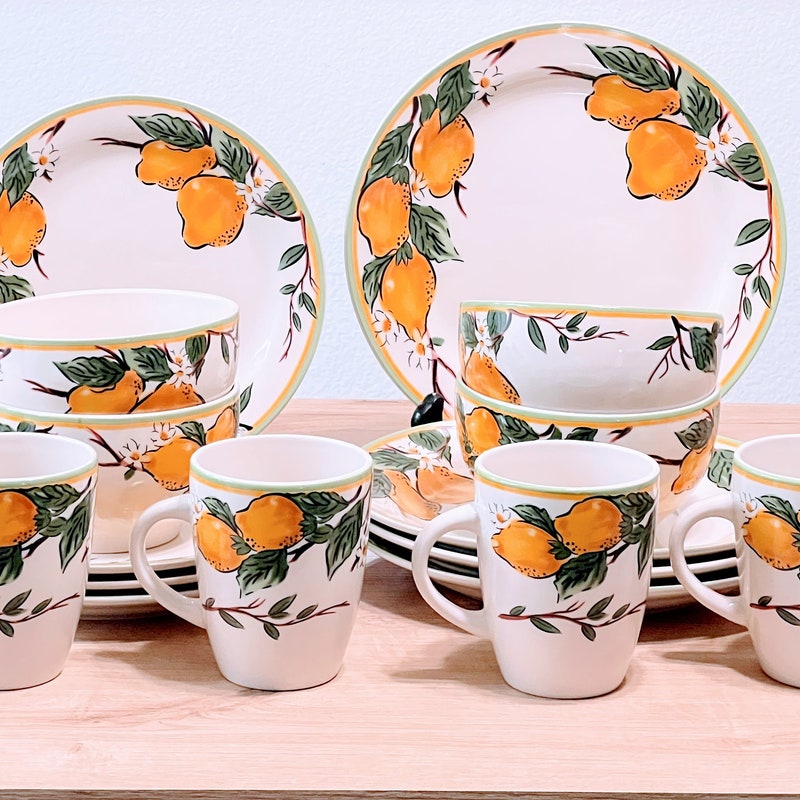 Lemon Dinnerware Set - Etsy