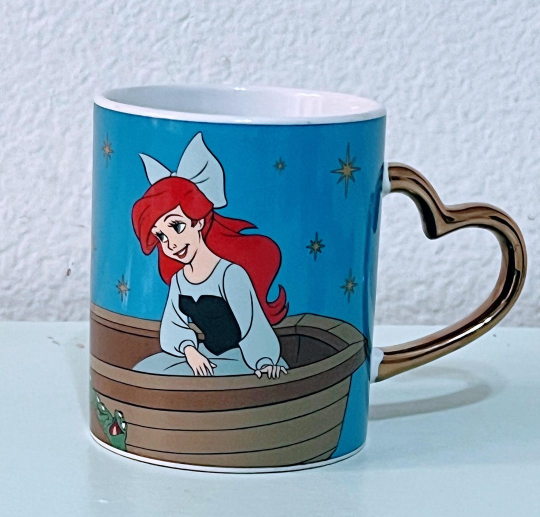 Little Mermaid Disney Mug , Hand Painted Beautiful Colors Ceramic Mug ...