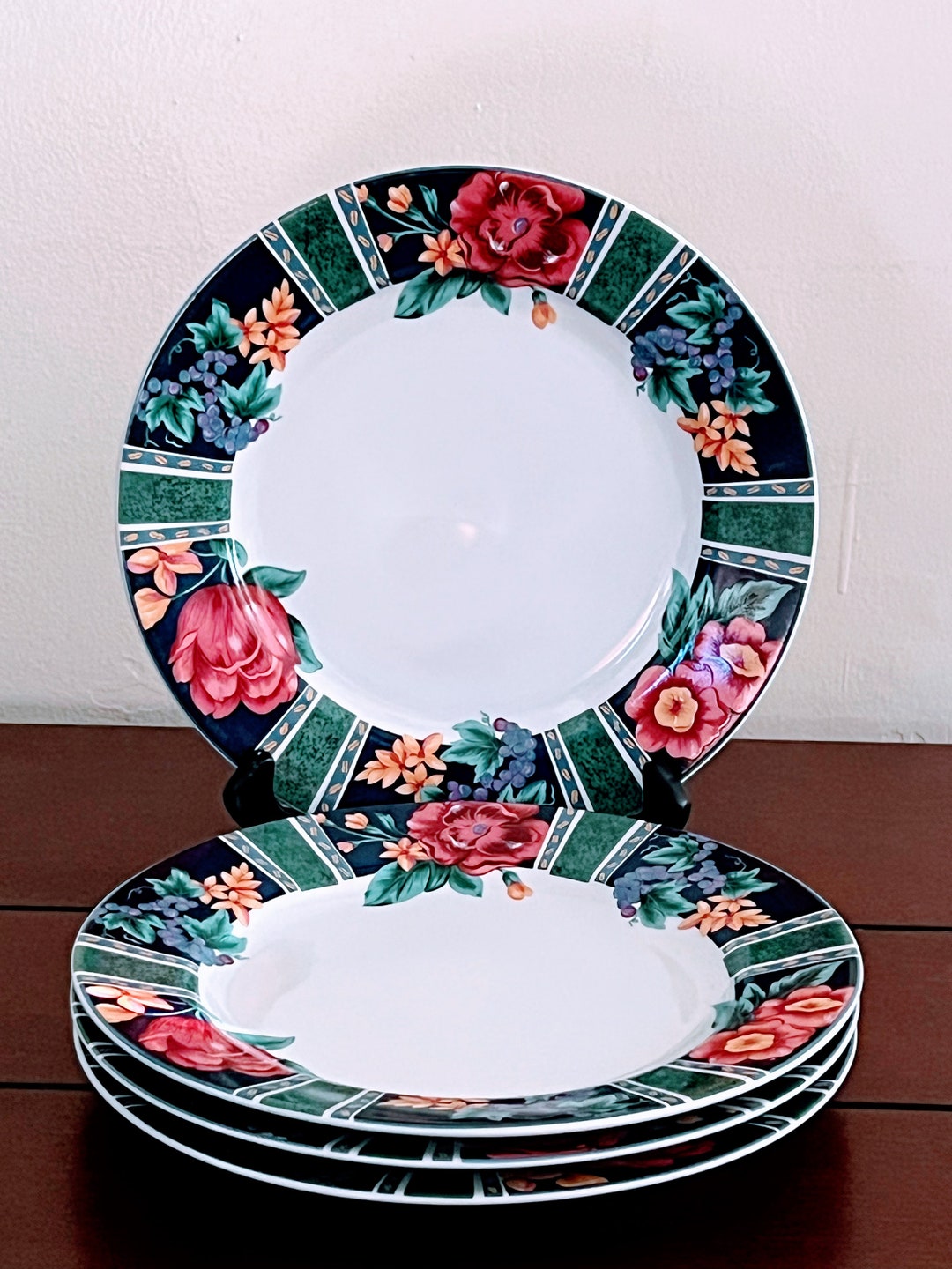 Vintage Sango Margaux Floral Dinner Plates Set of 4 Heavy and Durable ...