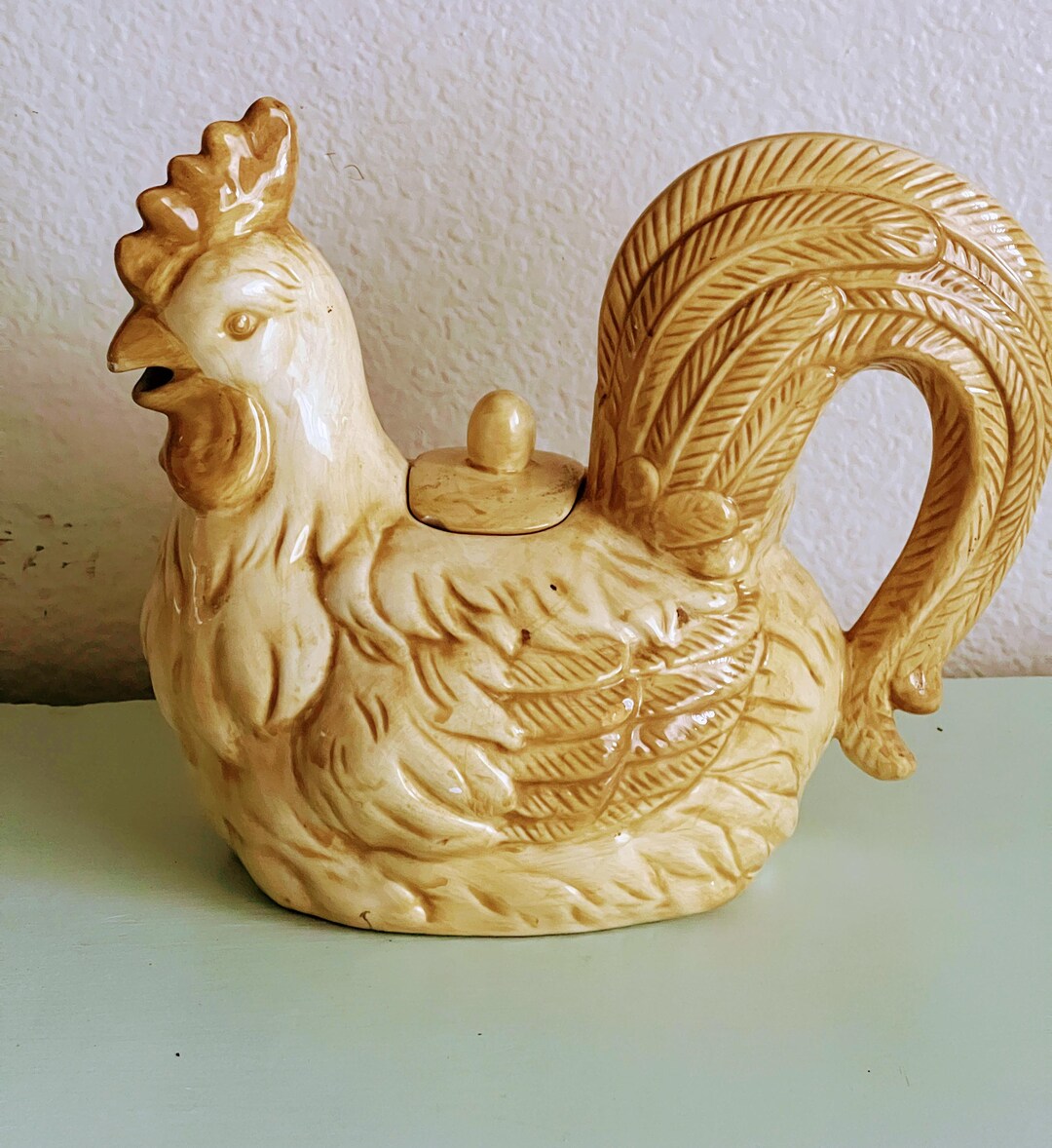 Rare Seymour Mann Rooster Ceramic Teapot Hand Painted Faience Made ...