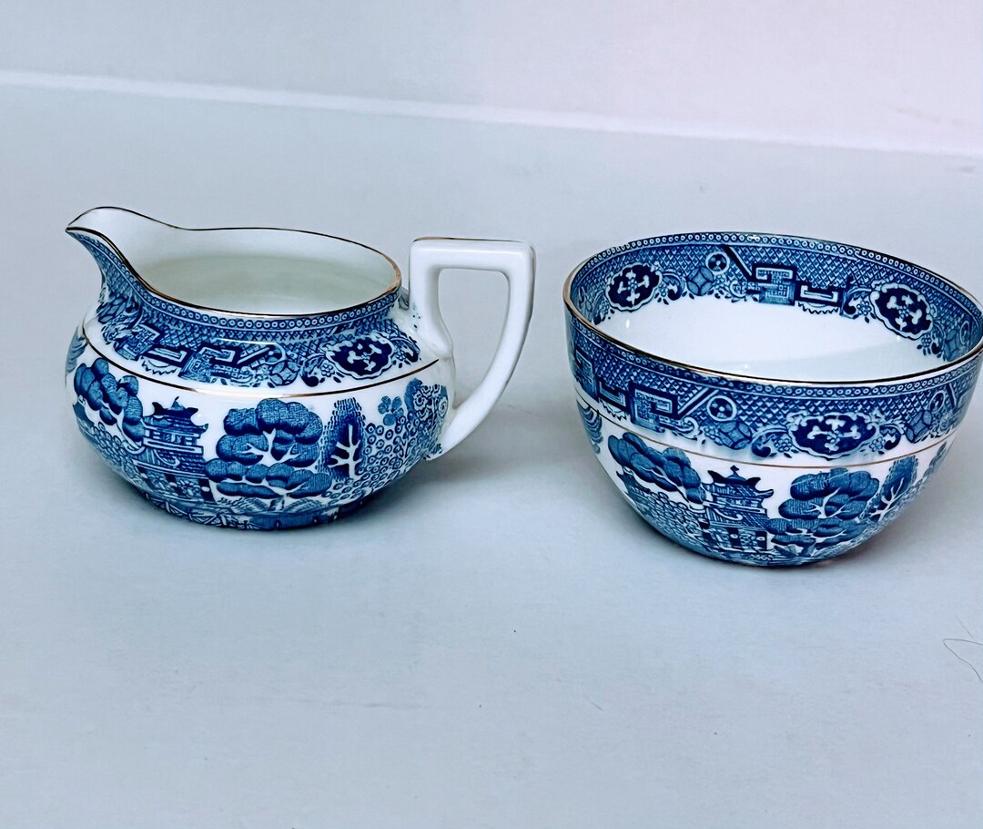 Rare Vintage Radford Fenton Bone China Blue Willow Creamer and Cup ...