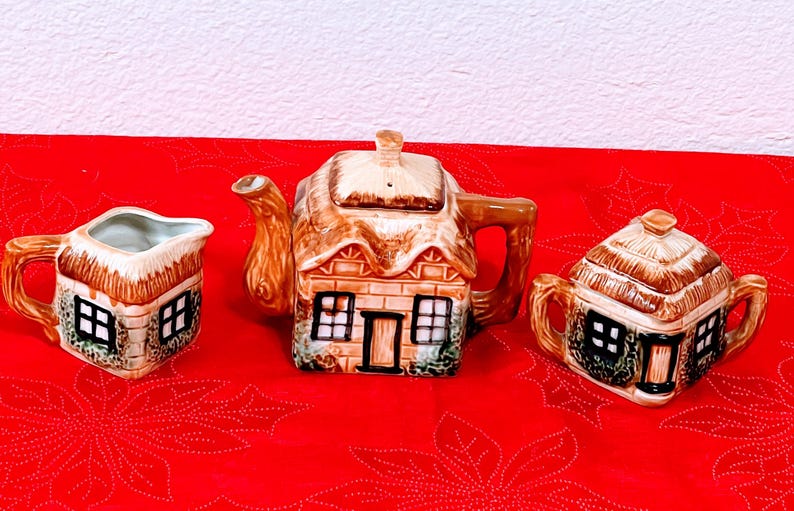 Vintage Cottage Ware Teapot, Sugar Bowl and Creamer Tea Set - Etsy