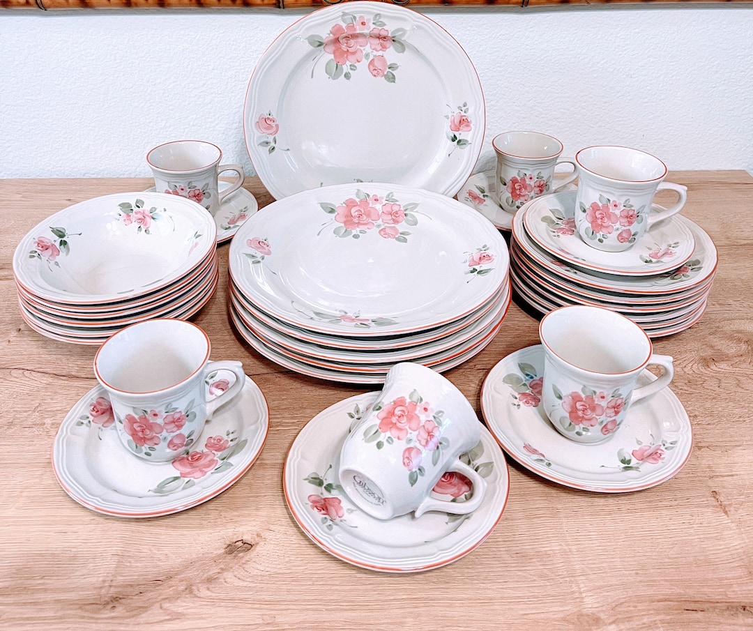 30 Pc Roseland by Gibson Dinnerware Set This Beautiful Set Includes 6 ...