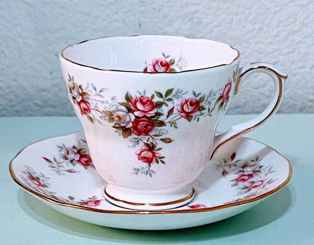 Grace Tea Ware Porcelain Vintage Floral Design Gold Trim 8 Ounces Tea ...