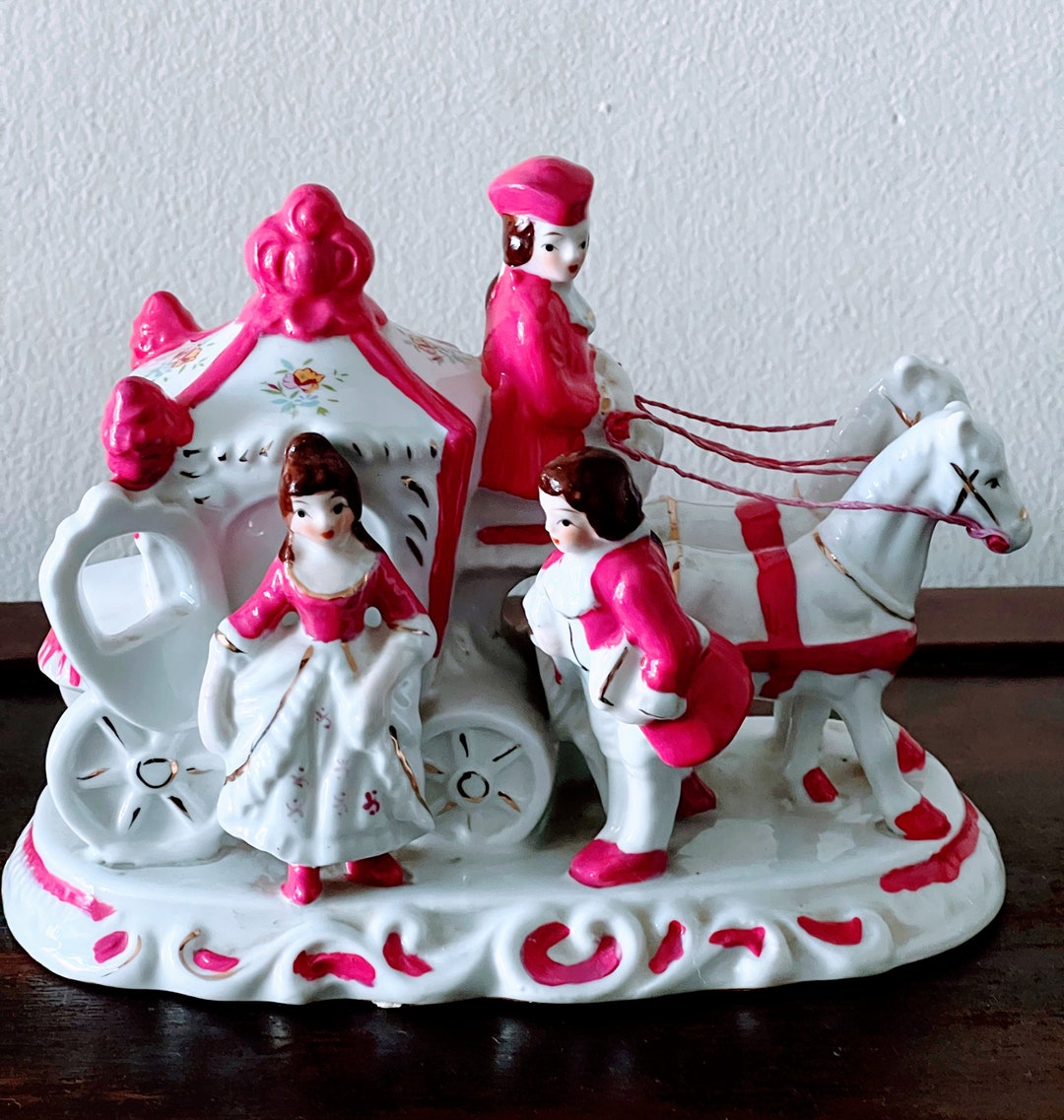 Antique Porcelain Horse and Coach Cinderella and Footmen Arriving at ...