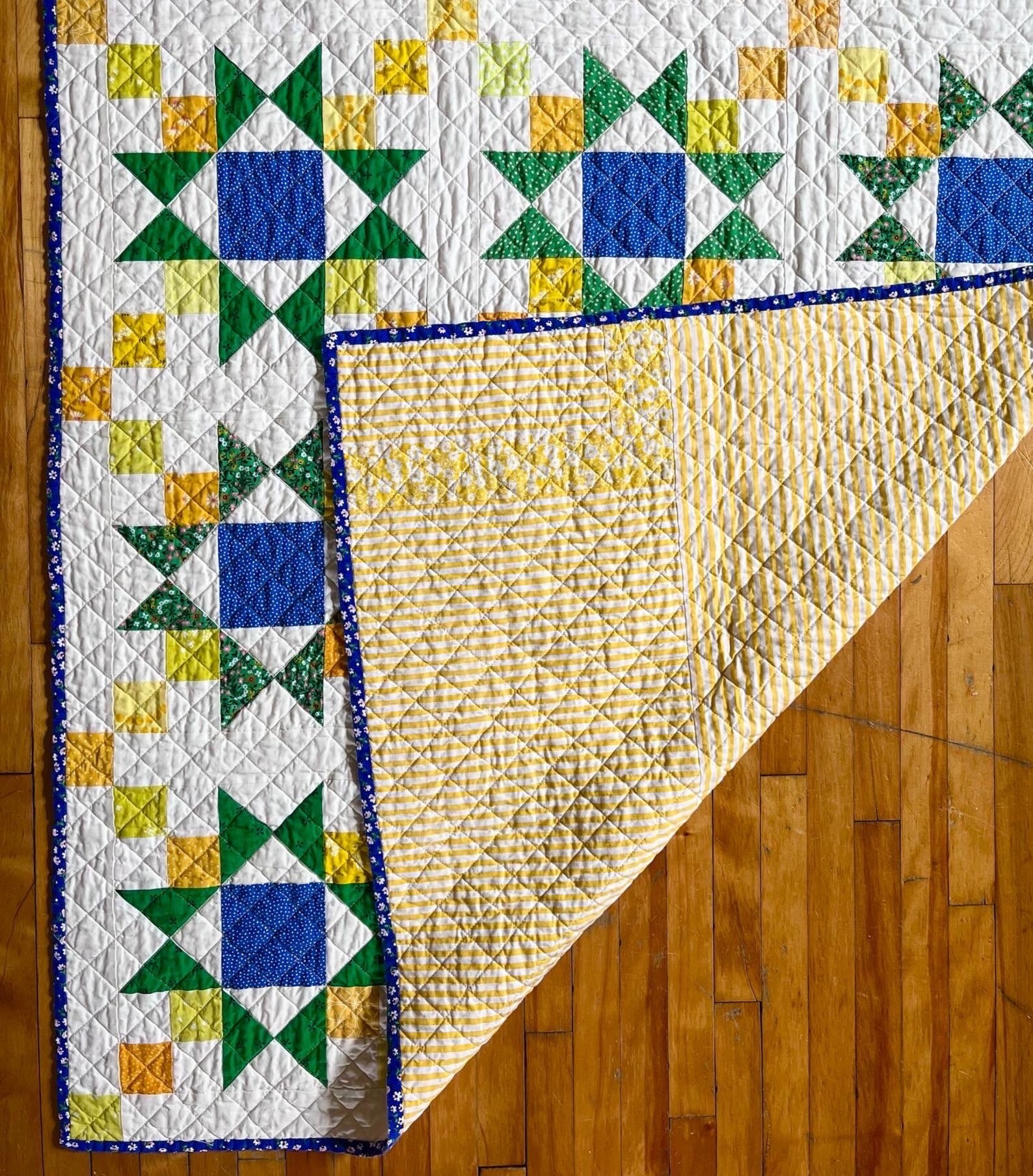 Bright Cheerful Springtime Starry Handmade Patchwork Quilt - Etsy