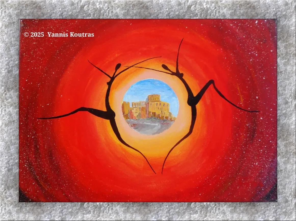 Parthenon, Original Acrylic Painting on Stretched Canvas Frame, Athens ...