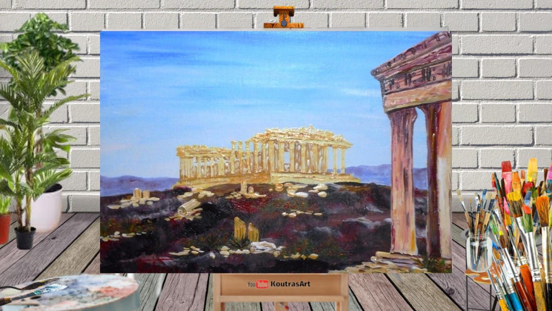 Parthenon - Original Acrylic Painting on Canvas - 100% Hand – Painted ...