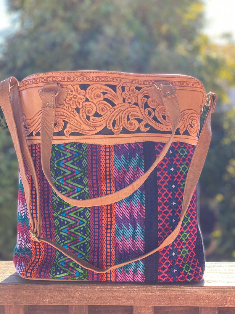 Leather Bag Hand Tooled Leather Purse Embroidered Bag - Etsy