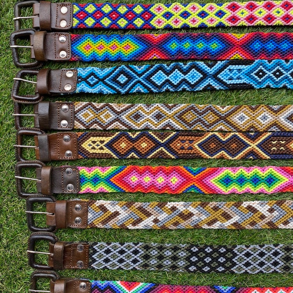 Woven Leather Belt - Etsy