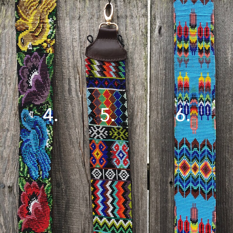 Leather Strap Colorful Beaded Bag Strap Colorful Bag Strap | Etsy