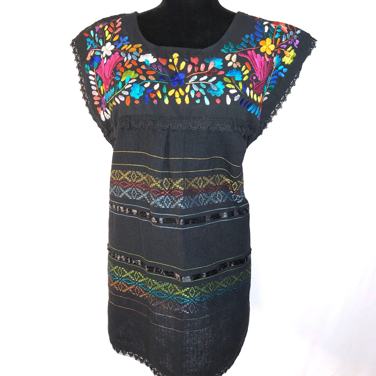 Traditional Mexican Embroidered Shirt, Embroidery Blouse, Vintage ...