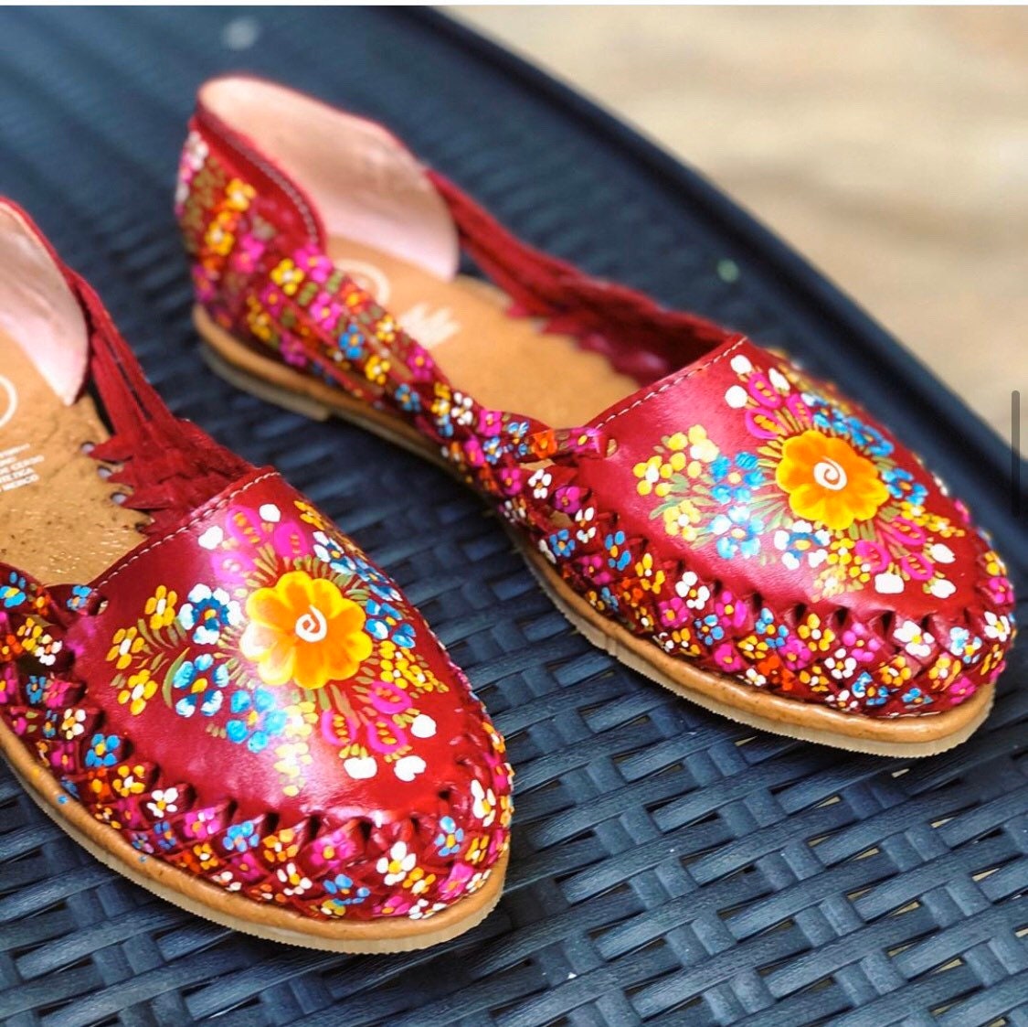 Hand Painted Huaraches, Handmade Leather Huaraches, Mexican Huaraches ...