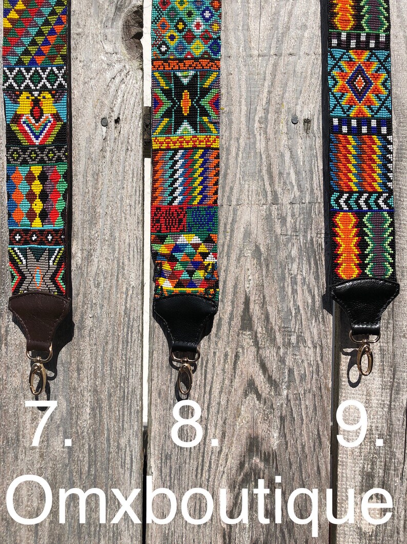 Leather Strap Colorful Beaded Bag Strap Colorful Bag Strap | Etsy