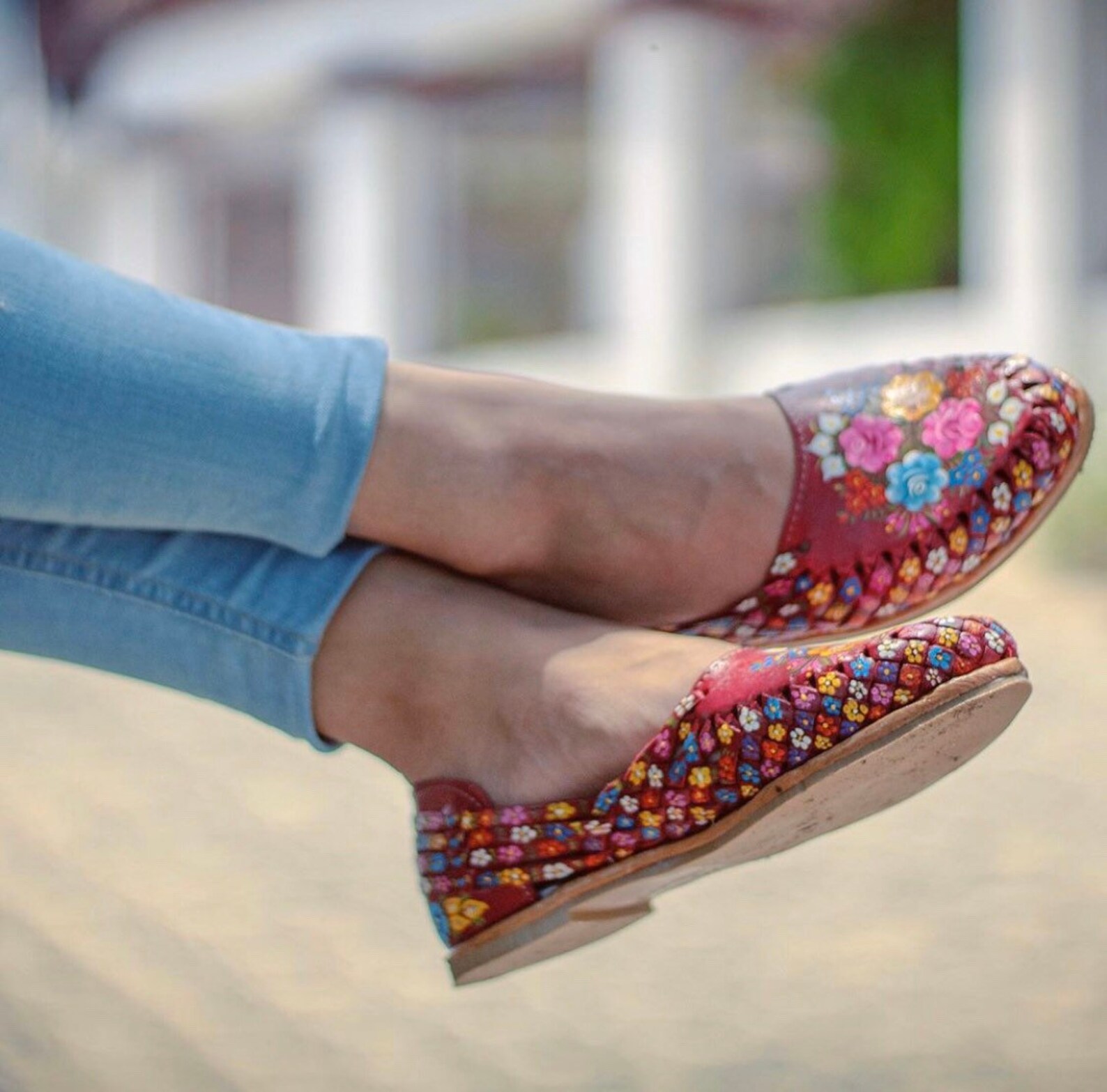 Hand Painted Huaraches Handmade Leather Huaraches Mexican - Etsy