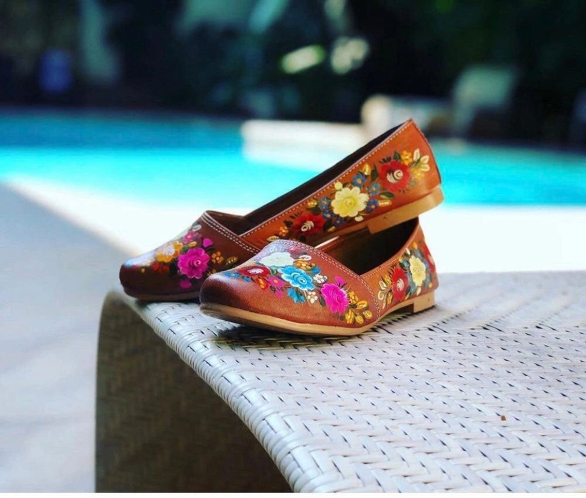 Hand Painted Shoes, Floral Shoes, Women’s Shoes, Slip Ons, Mexican ...
