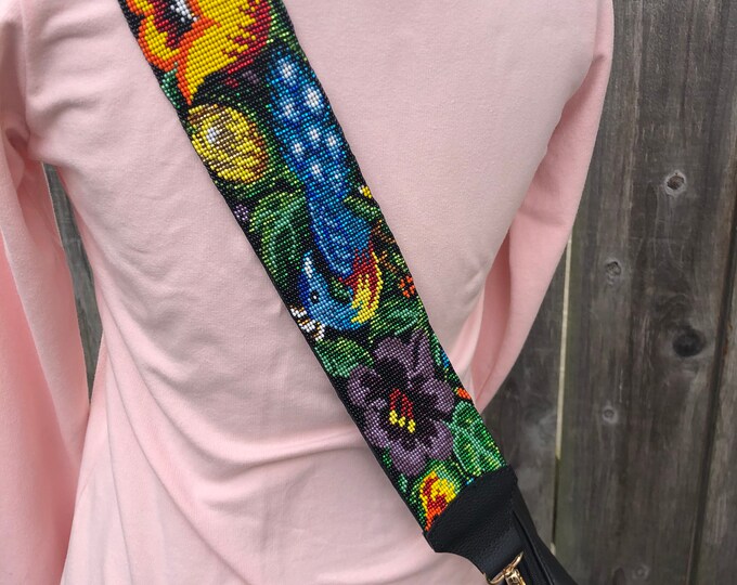 Leather Strap Colorful Beaded Bag Strap Colorful Bag Strap - Etsy
