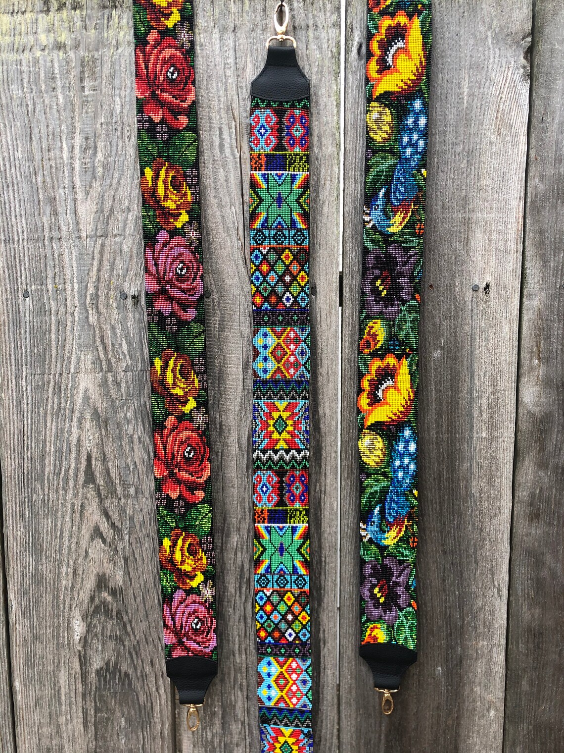 Leather Strap Colorful beaded bag strap colorful bag strap | Etsy