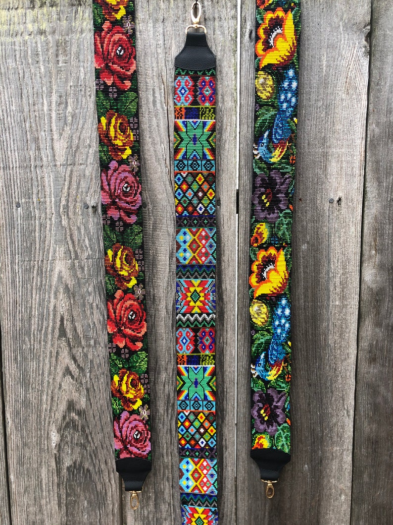 Leather Strap Colorful Beaded Bag Strap Colorful Bag Strap | Etsy