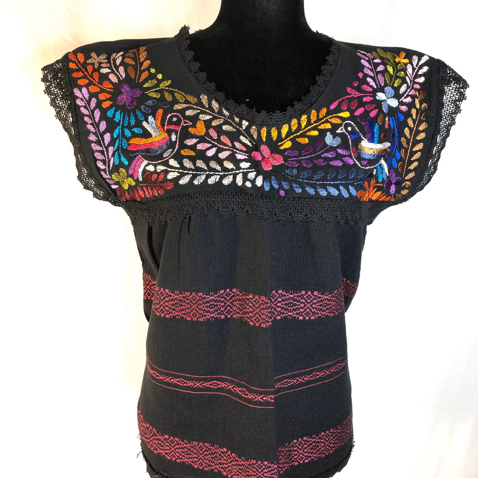 Traditional Mexican Embroidered Shirt, Embroidery Blouse, Vintage ...