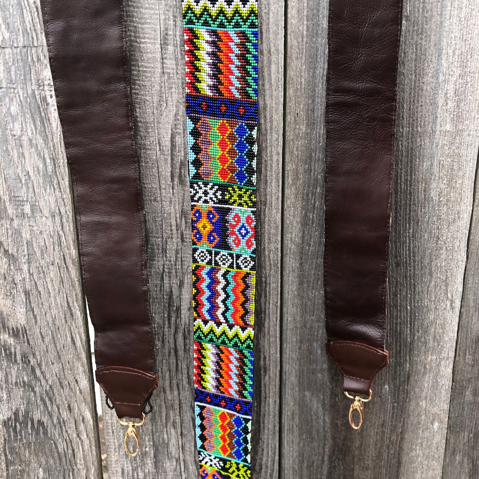 Leather Strap Colorful Beaded Bag Strap Colorful Bag Strap | Etsy