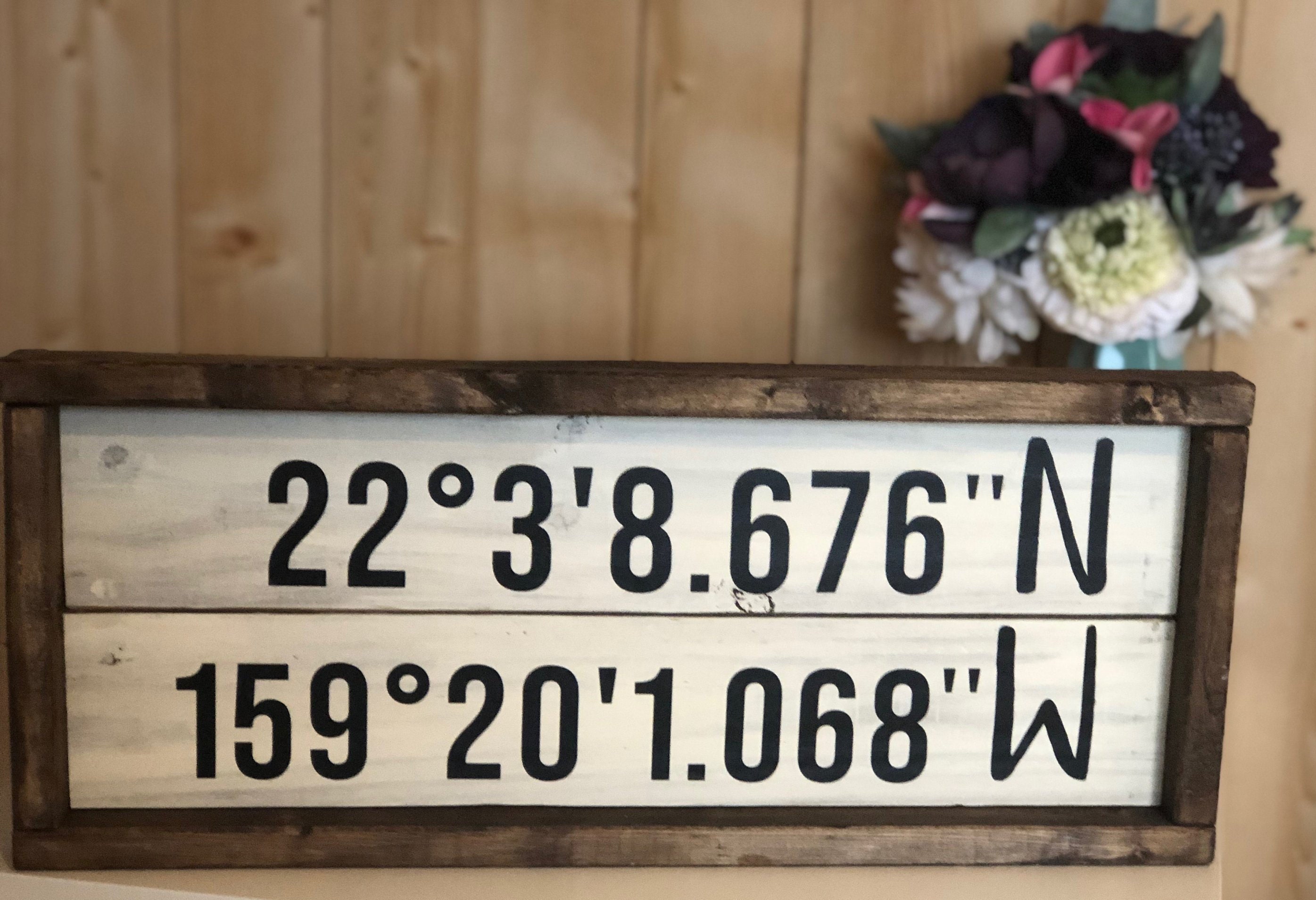 Coordinate Wood Sign-personalized - Etsy