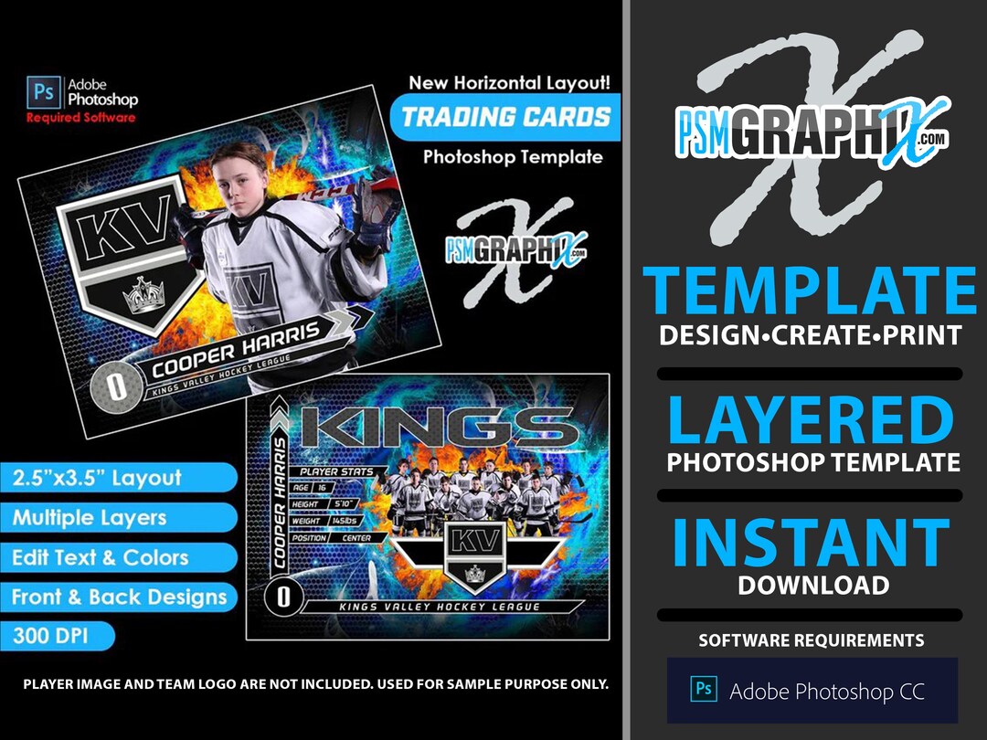 Ice - V3 - Game Day Trading Card Template - Etsy