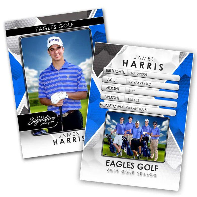 Signature Player - Golf - V2 - Drop-in Trading Card Template - Etsy