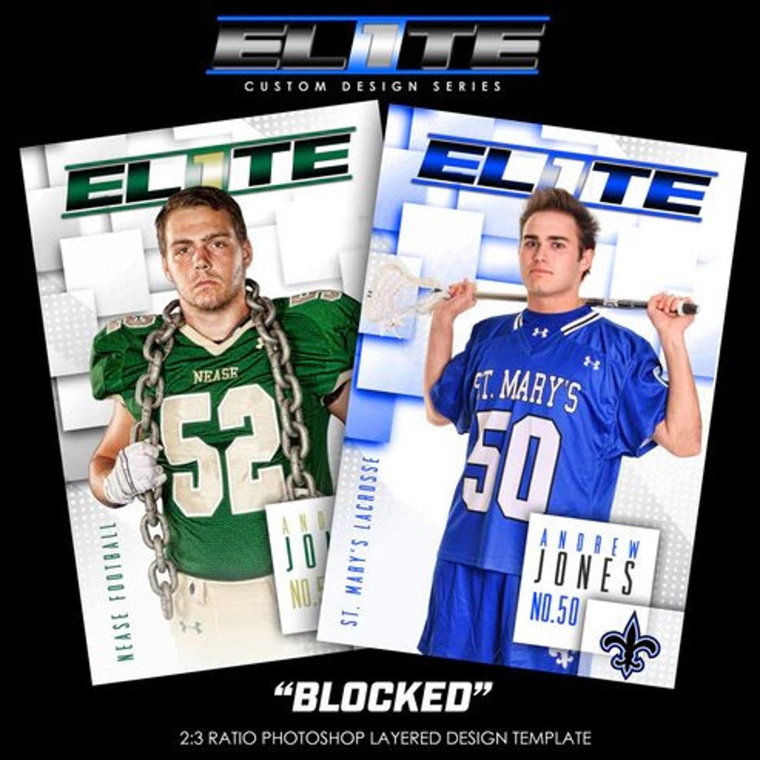 Blocked - Elite Series - Player Banner & Poster Photoshop Template - Etsy