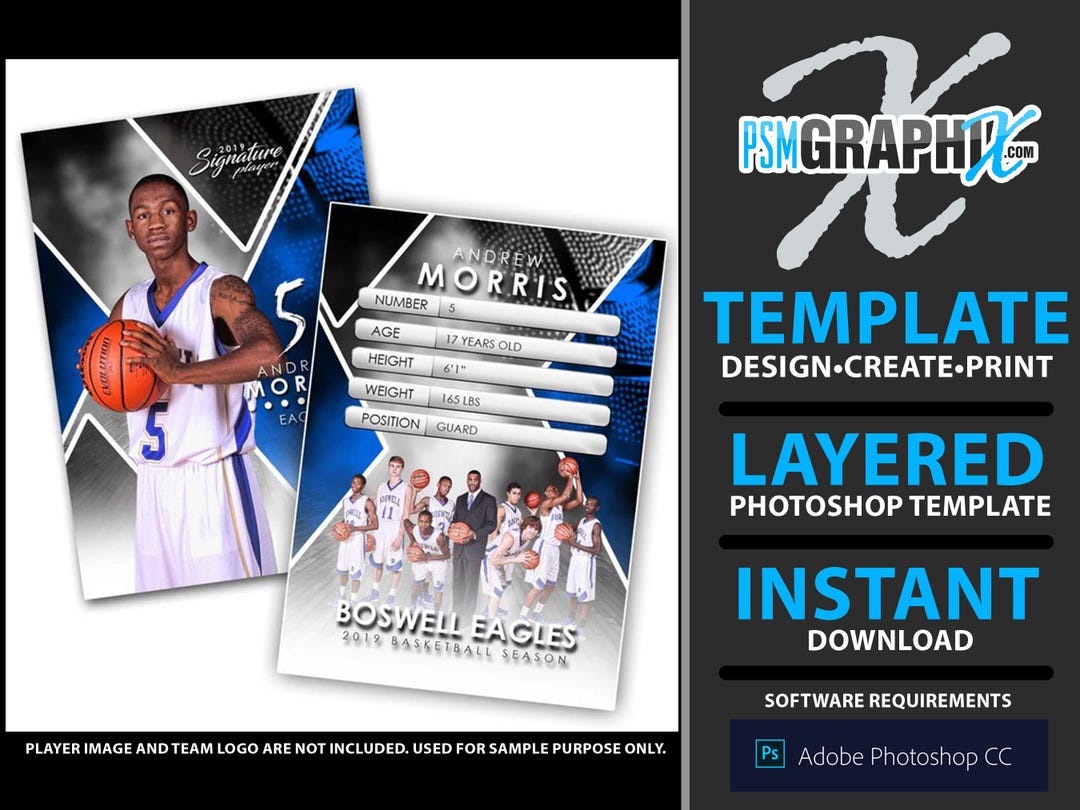 Signature Player - Basketball - V2 - Extraction Trading Card Template ...