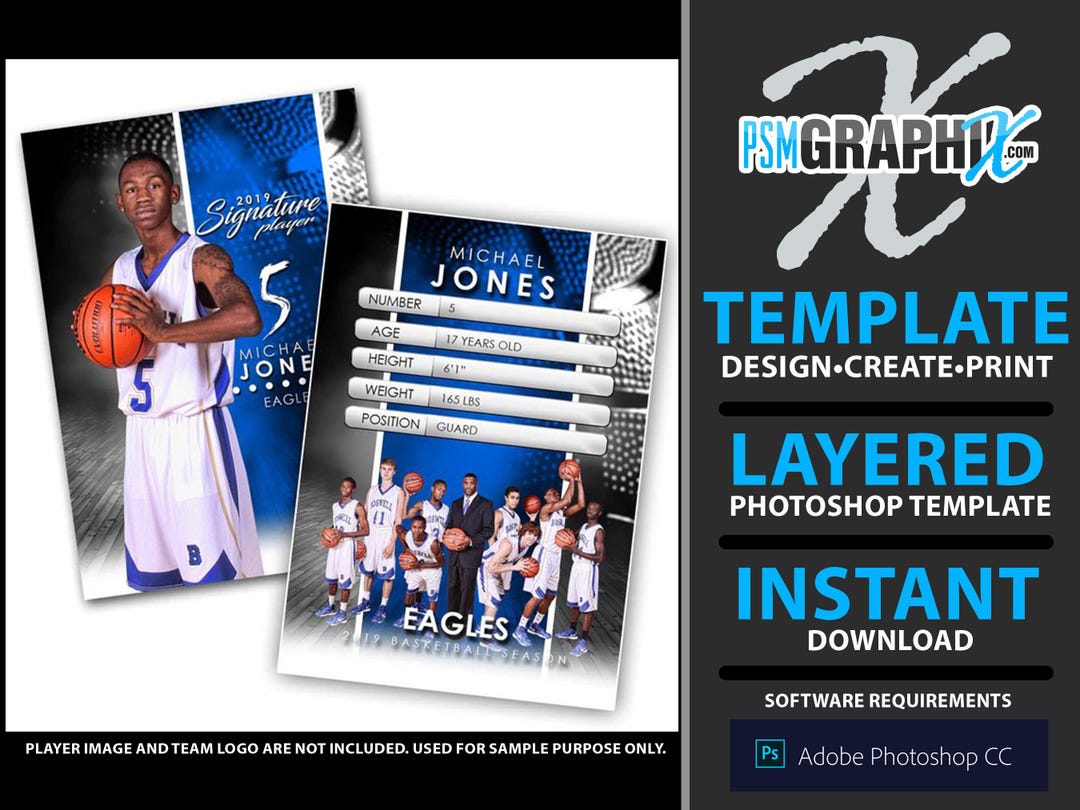 Signature Player - Basketball - V1 - Extraction Trading Card Template ...