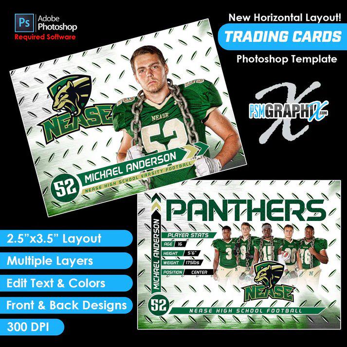 V4 - Full Set - Game Day Trading Card Templates - Etsy