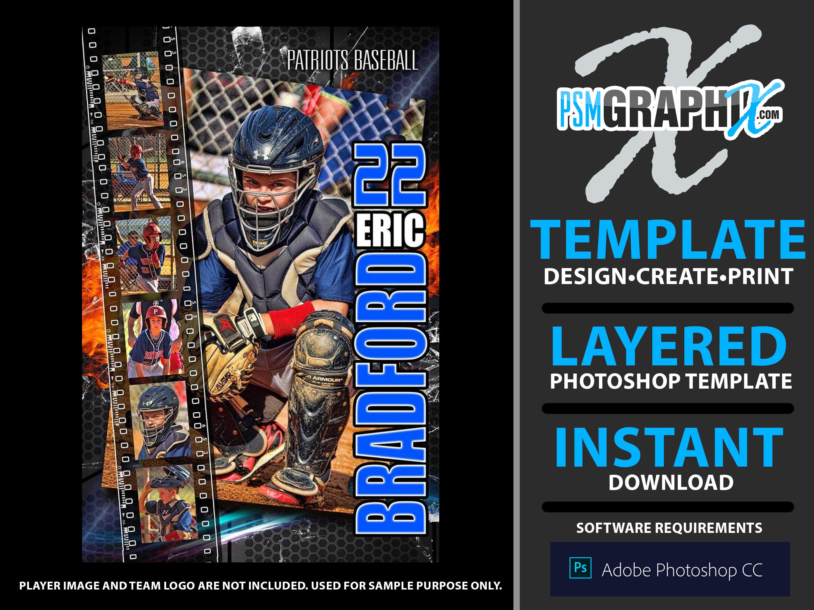 Grid Fire - V3 - Film Strip Photoshop Poster Template - Etsy