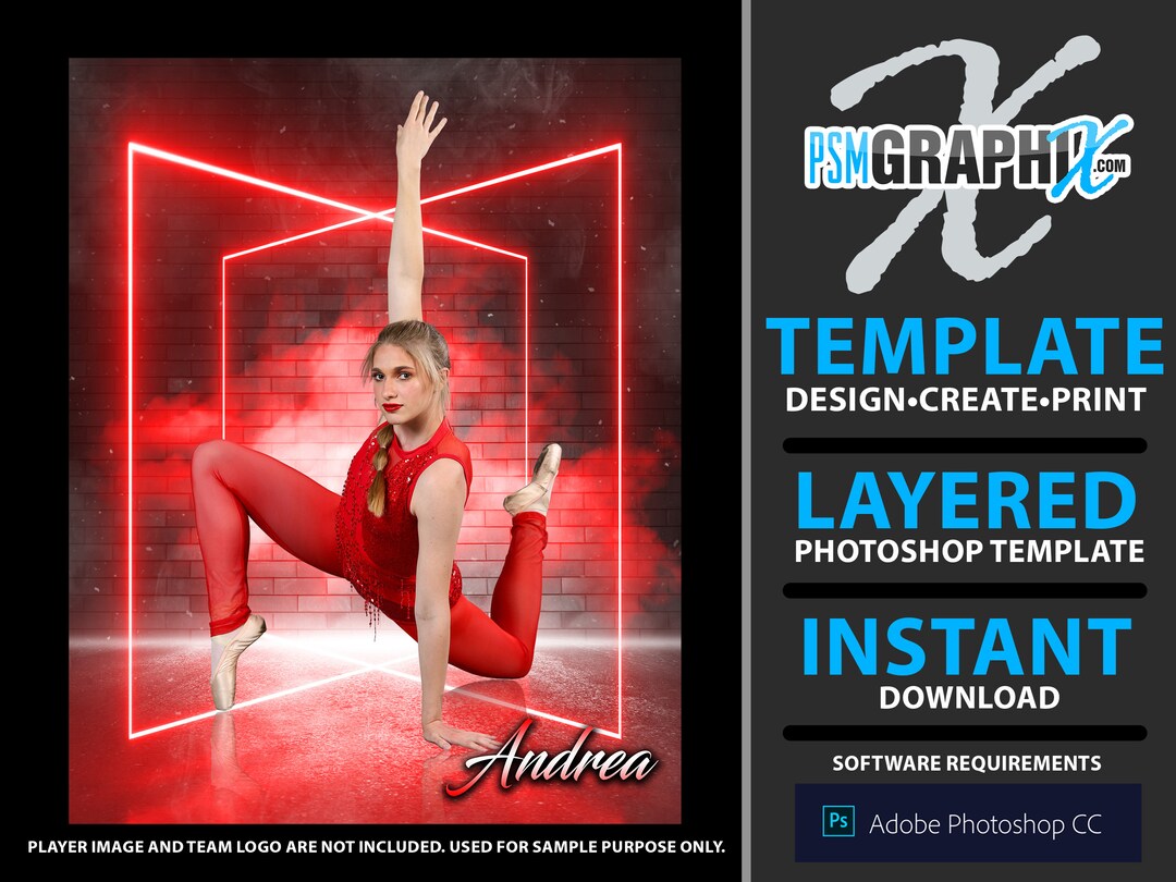 NEON BRICKS DESIGN - Photoshop Dance, Cheer, Gymnastics Poster or ...