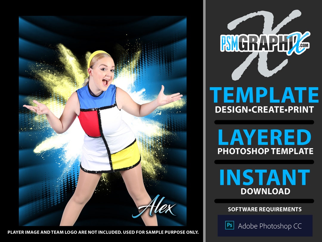 HALFTONE BURST DESIGN - Photoshop Dance, Cheer, Gymnastics Poster or ...