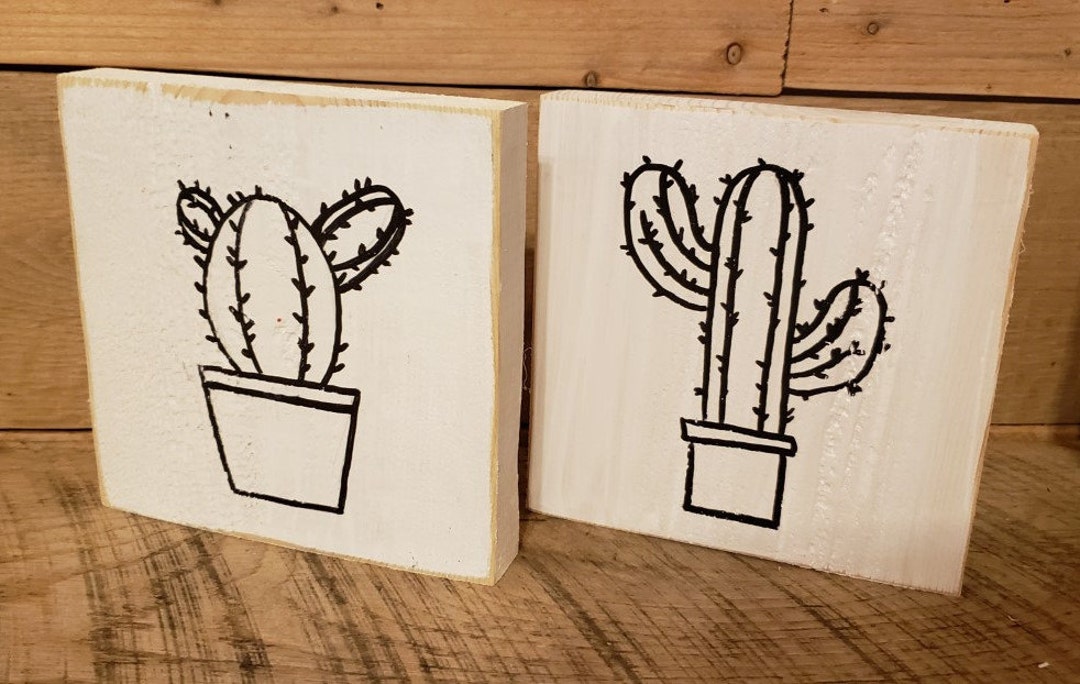 Cactus Wooden Signs - Etsy