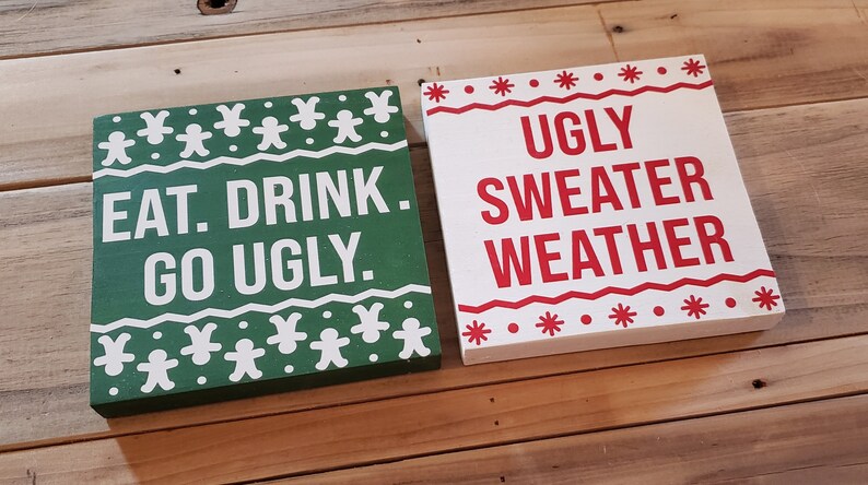 Ugly Sweater Weather Wooden Sign - Etsy